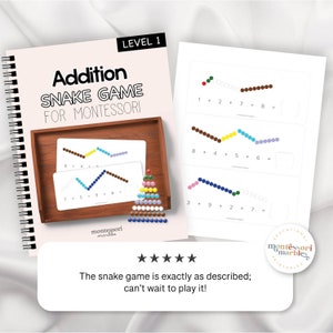 SNAKE GAME Addition Workbook Montessori Math Workbook Simple Addition ...