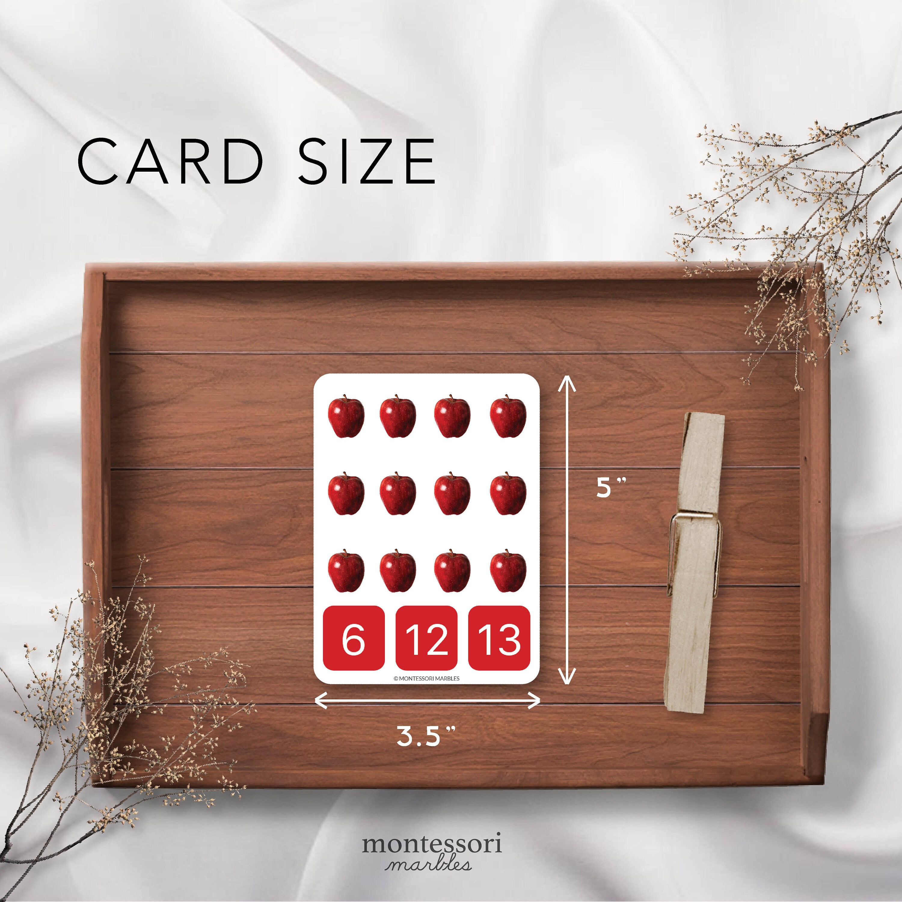 APPLES Counting 1 to 20 Flash Cards, Kindergarten Math, Learn to Count ...