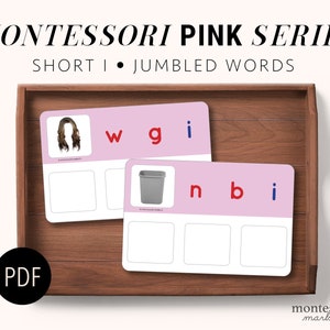 Montessori Pink Series Jumbled Word Cards for Short I - Etsy