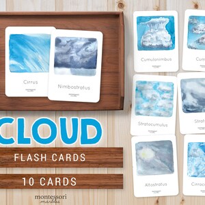 CLOUD Flash Cards Types of Cloud Learn About Weather - Etsy