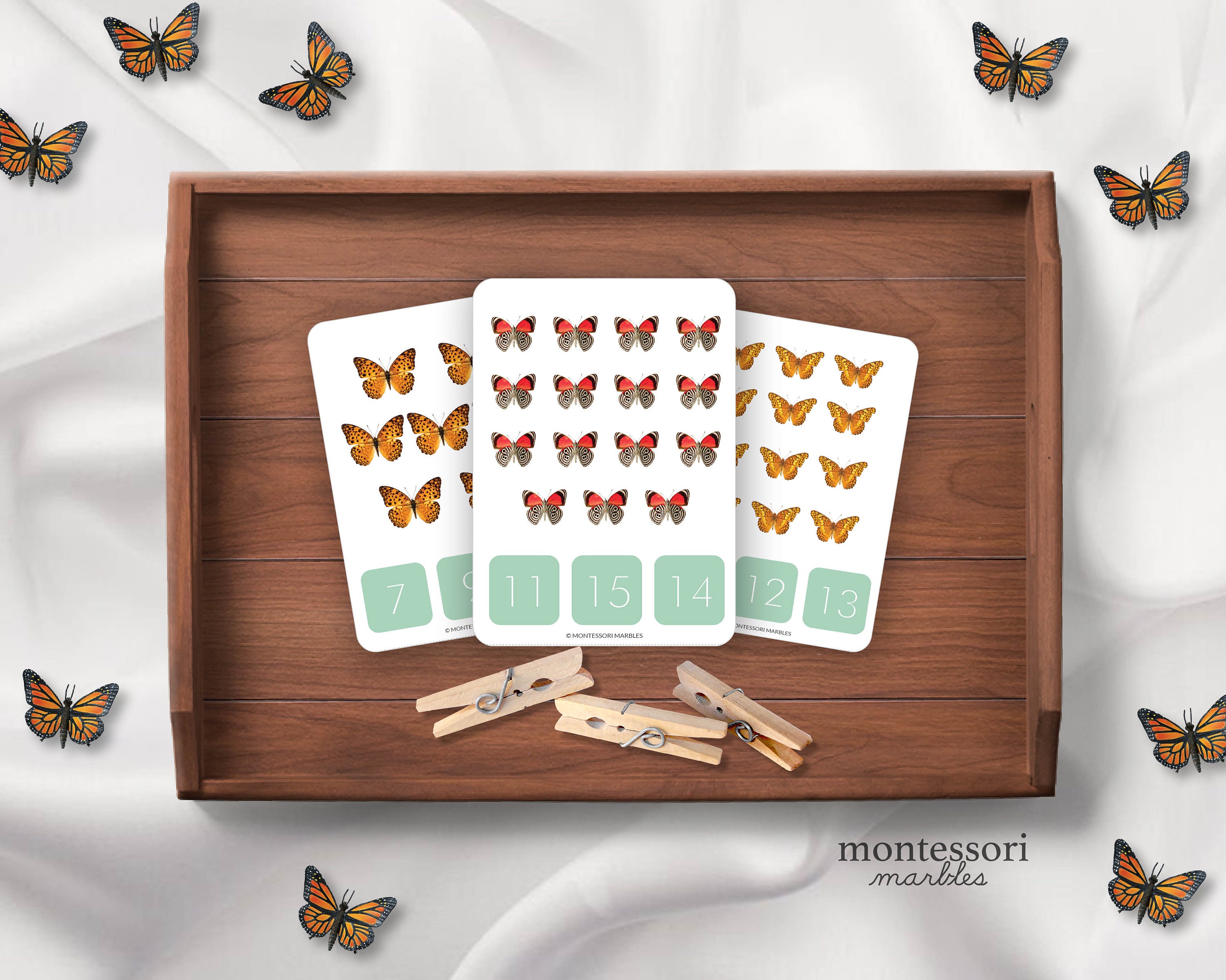 BUTTERFLY Counting 1 to 20 Kindergarten Math Learn to Count Montessori ...