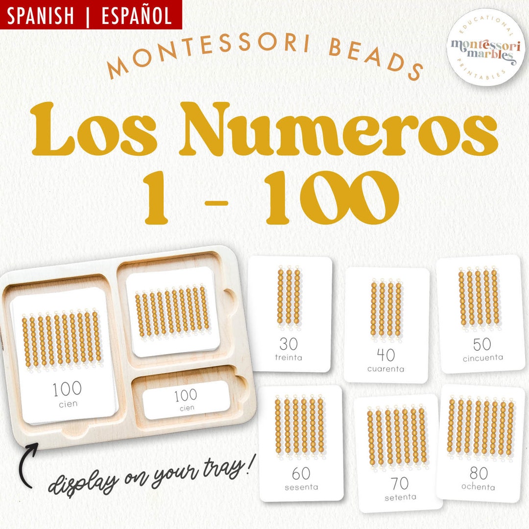 MONTESSORI GOLDEN BEADS Los Numeros 1 - 100 | Tarjetas De Nomenclatura ...