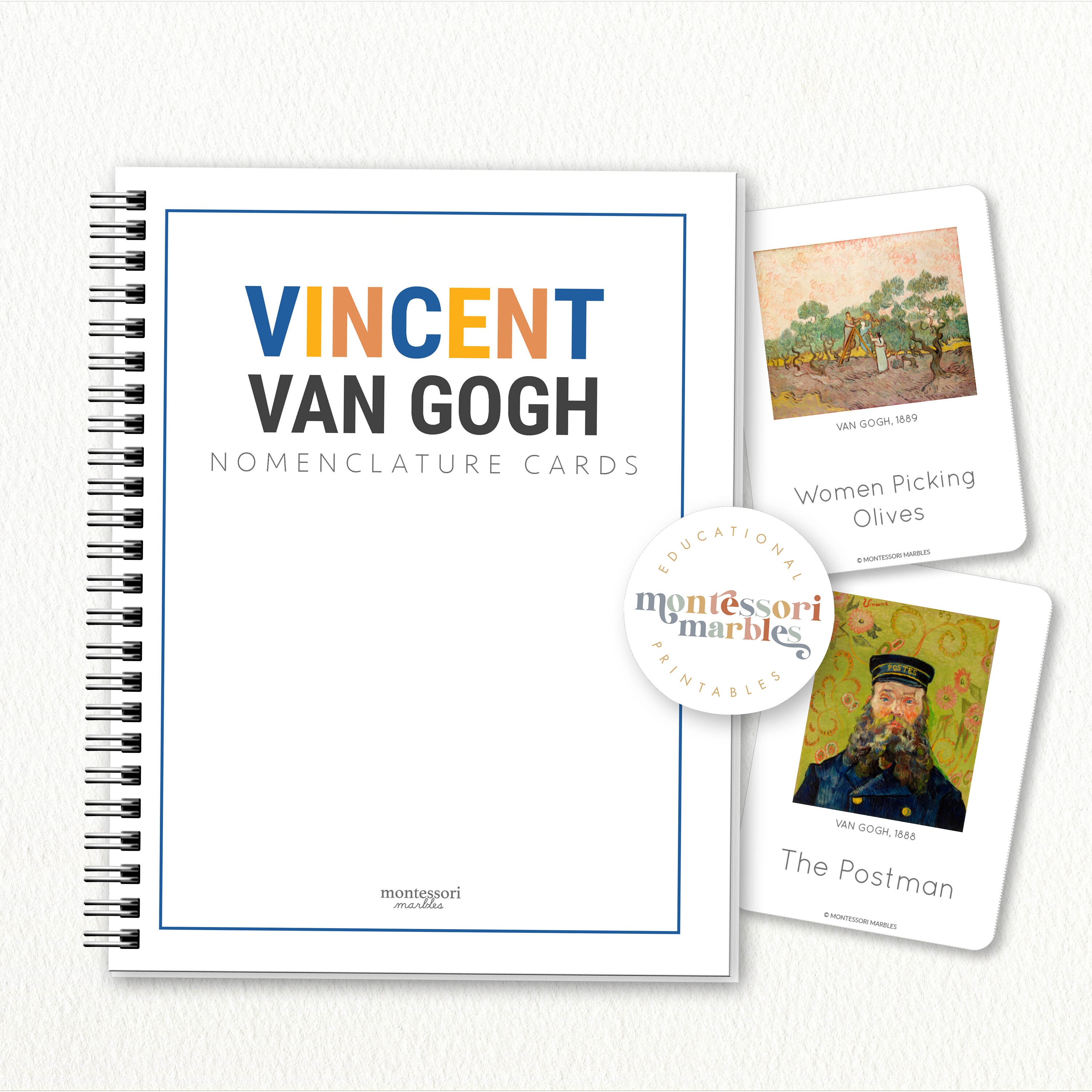 Vincent Van Gogh Nomenclature Cards PDF | 38 Sets 3-part Montessori Art ...
