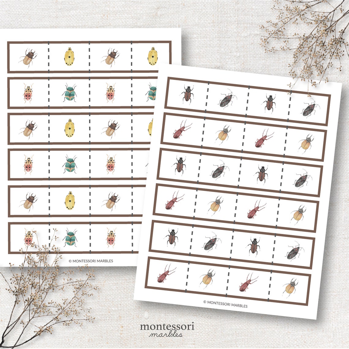 BUGS Cutting Strips for Montessori Toddler & Prek Fun Spring - Etsy