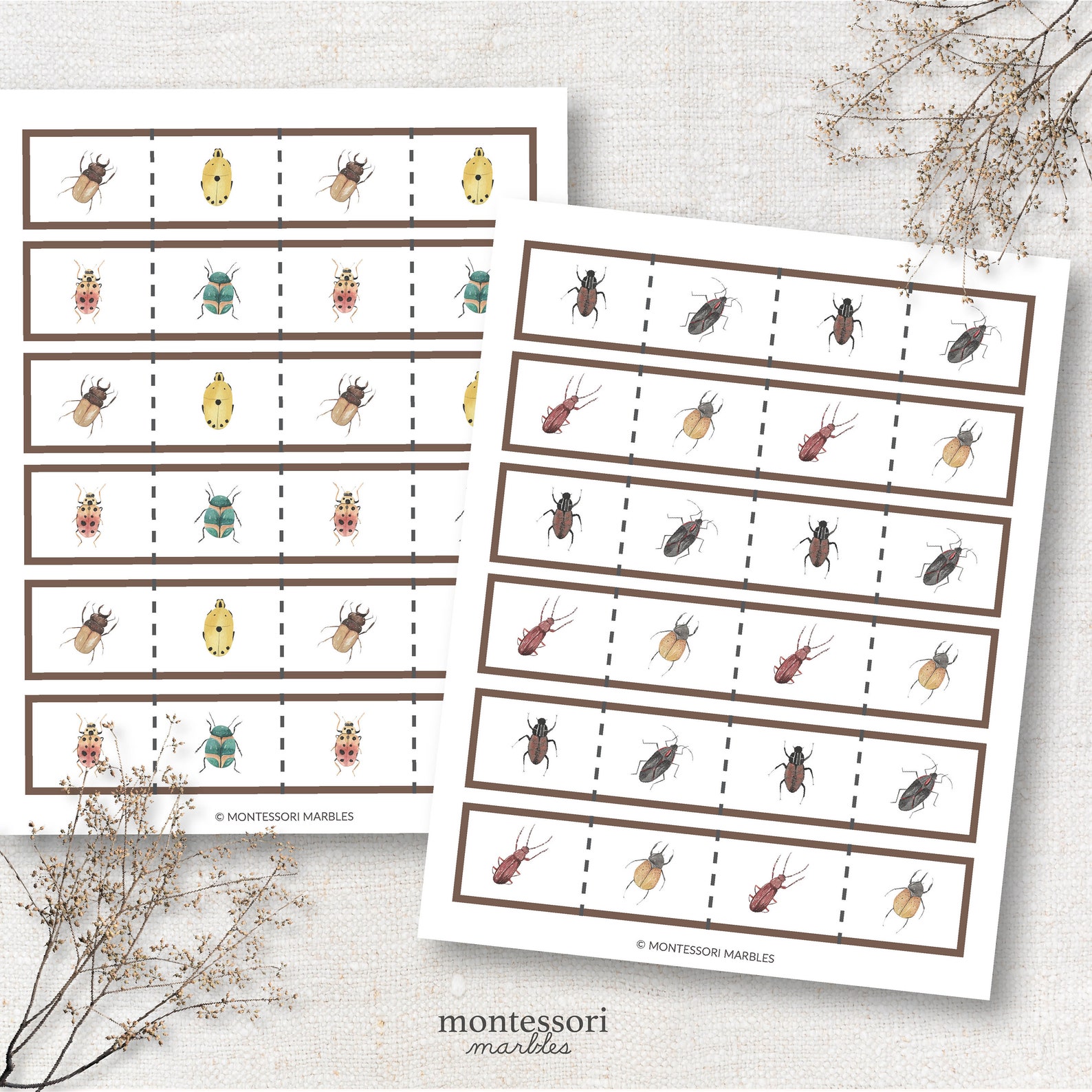 BUGS Cutting Strips for Montessori Toddler & Prek Fun Spring - Etsy