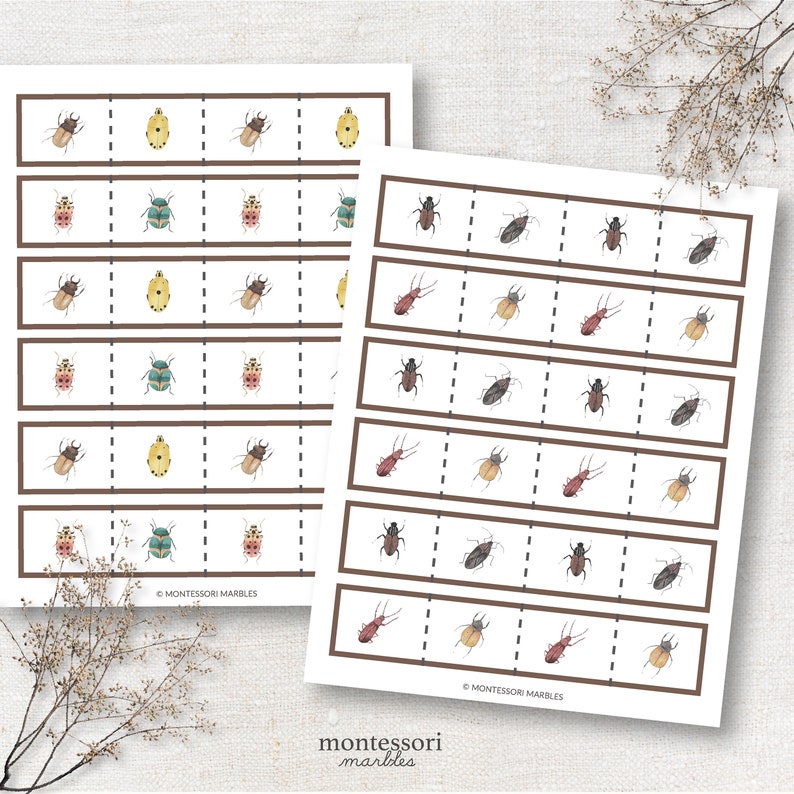 BUGS Cutting Strips for Montessori Toddler & Prek Fun Spring - Etsy