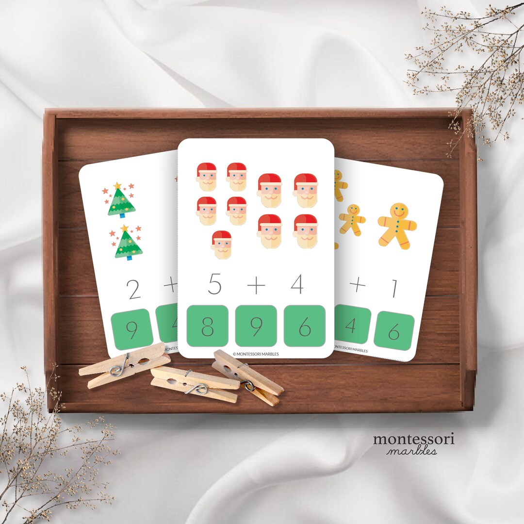 CHRISTMAS Addition Flash Cards, Math Activity, Toddler Preschool ...