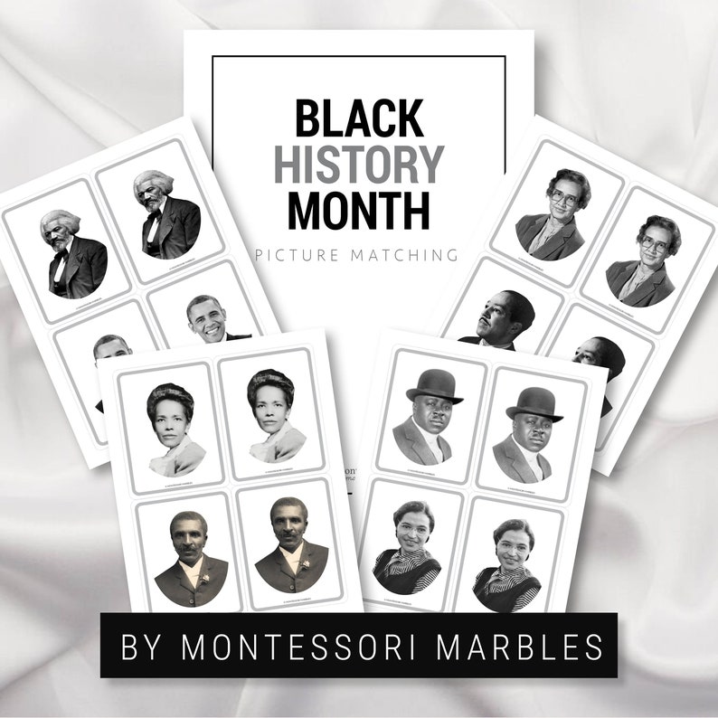 BLACK HISTORY MONTH Matching Picture Cards of Famous African - Etsy
