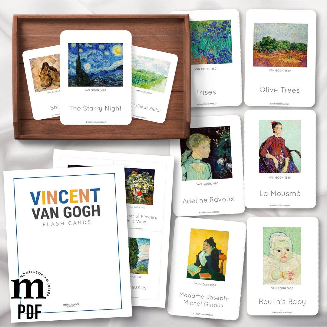 VINCENT VAN GOGH Flash Cards Famous Artists Famous Paintings Art ...