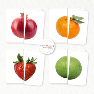 Fruits Two-piece Puzzles: Montessori Toddler Matching Game (digital ...