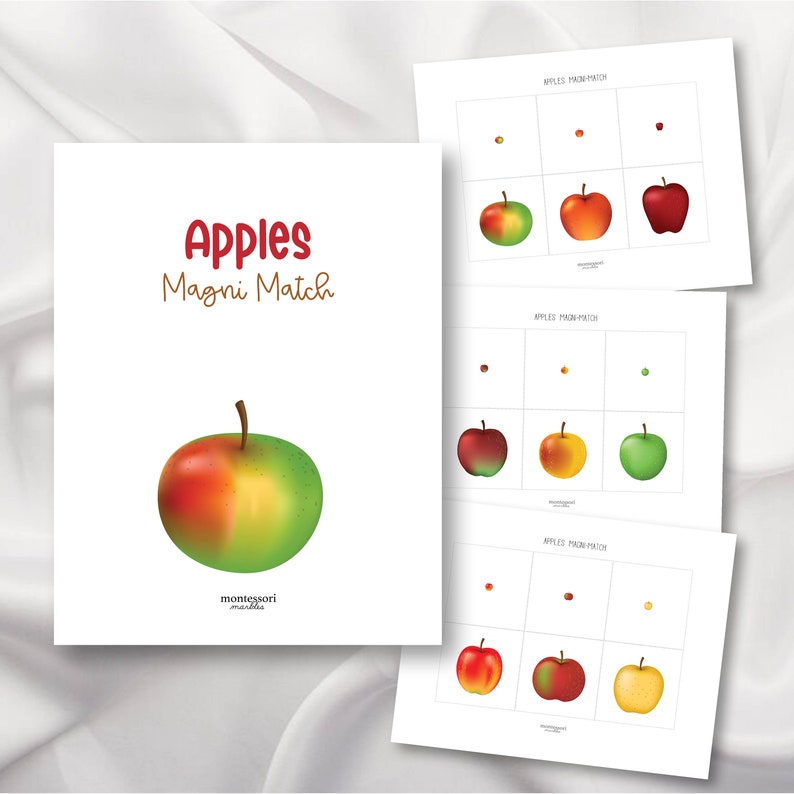 APPLES Magnifying Matching Game Montessori at Home Using - Etsy