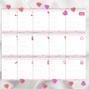 VALENTINE'S DAY Tracing Pages Handwriting Practice Workbook | Fun ...