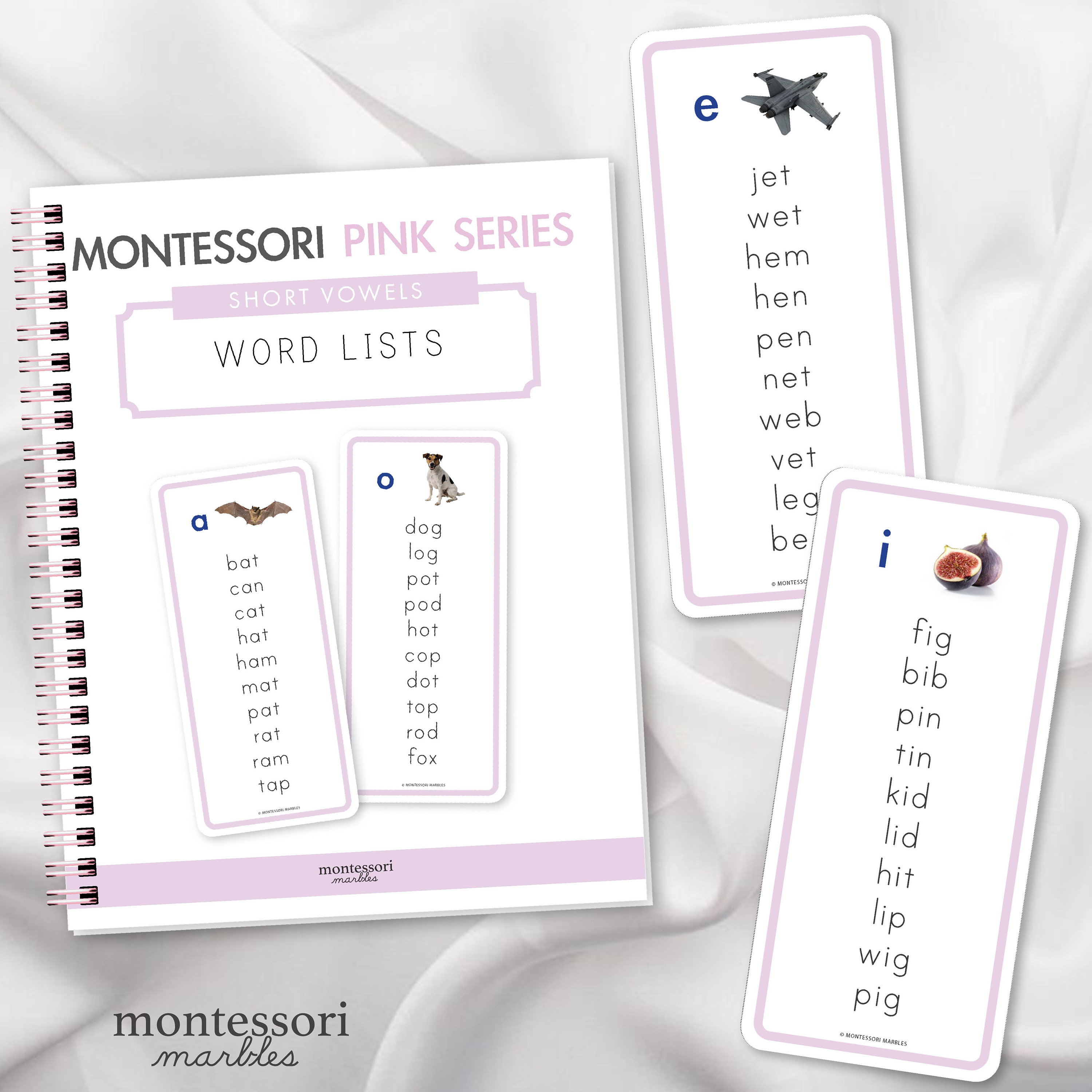 MONTESSORI PINK SERIES Short Vowels Word Lists Emerging - Etsy