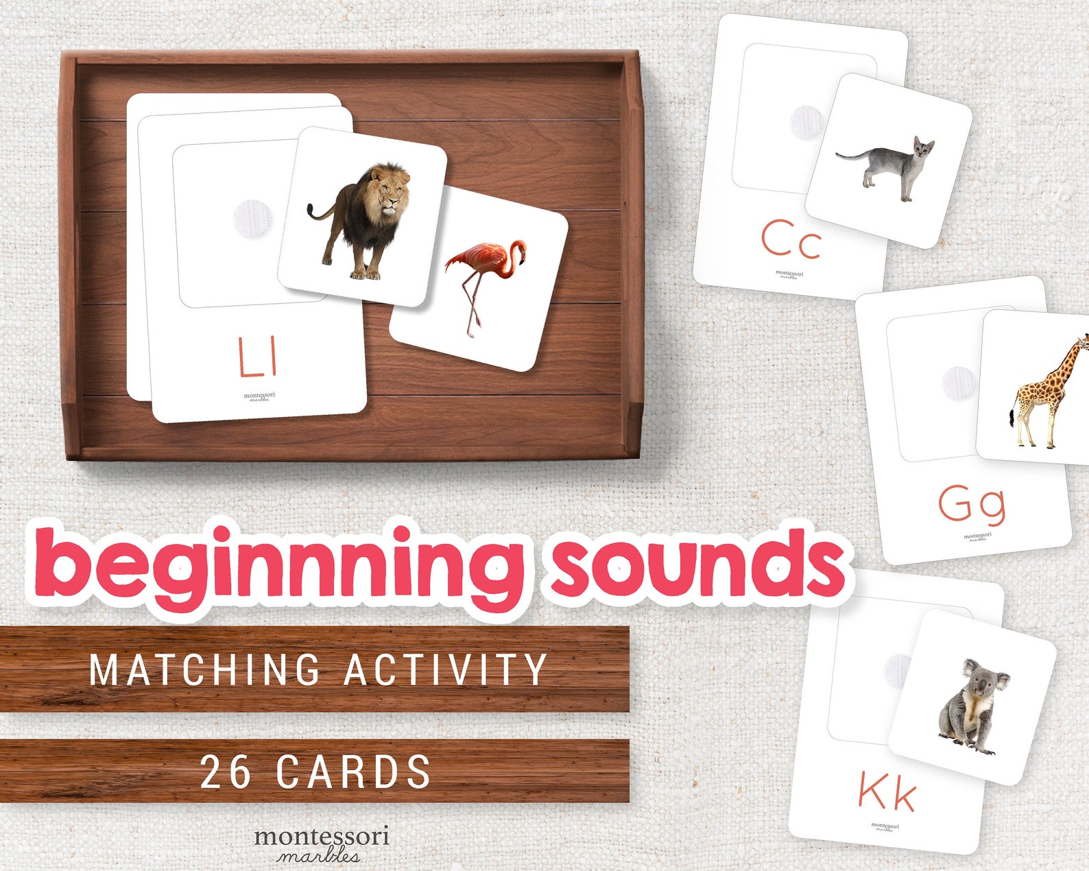 BEGINNING SOUNDS Matching Cards Montessori Activity Cards - Etsy