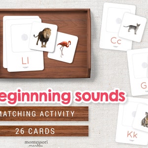 BEGINNING SOUNDS Matching Cards Montessori Activity Cards - Etsy