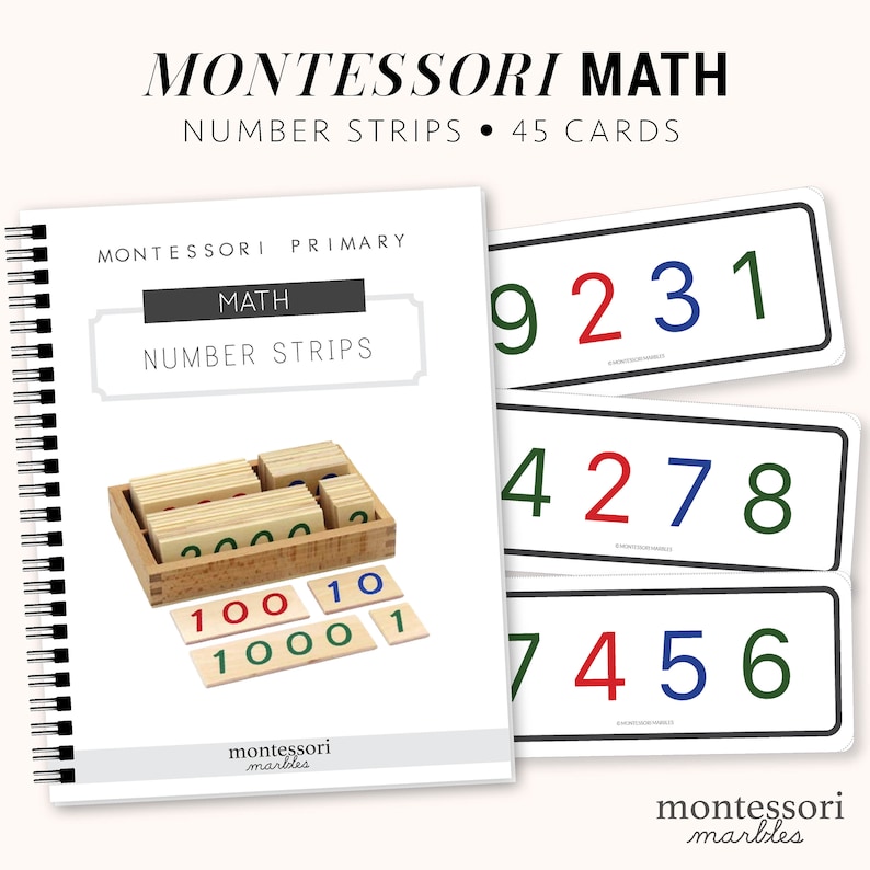 MONTESSORI MATH Number Strips Thousands Montessori Primary | Etsy