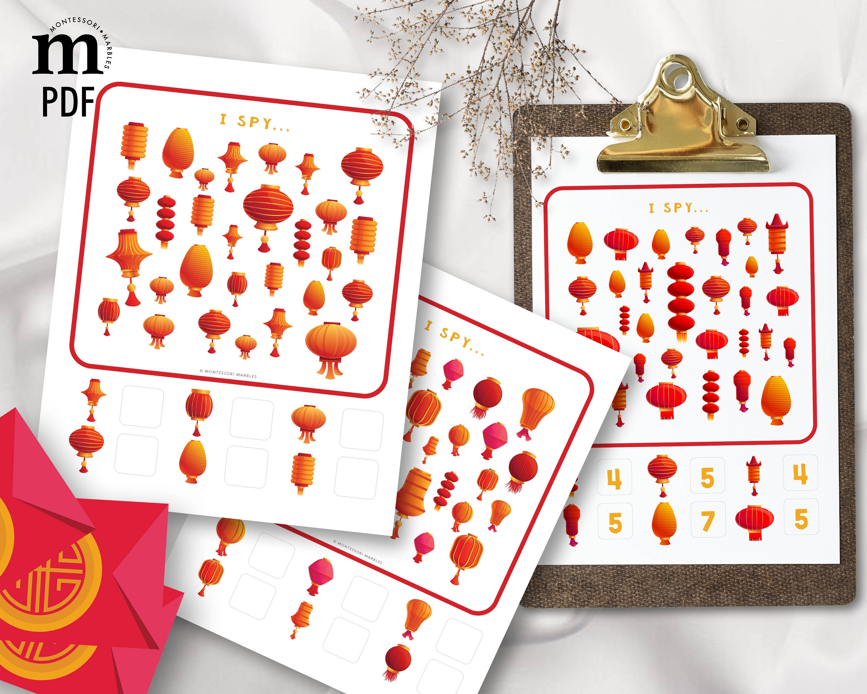 LUNAR NEW YEAR I Spy Activity Counting Lanterns Beginners - Etsy
