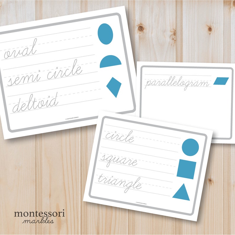 CURSIVE Geometric Shapes ,tracing and Vocabulary, Preschool ...
