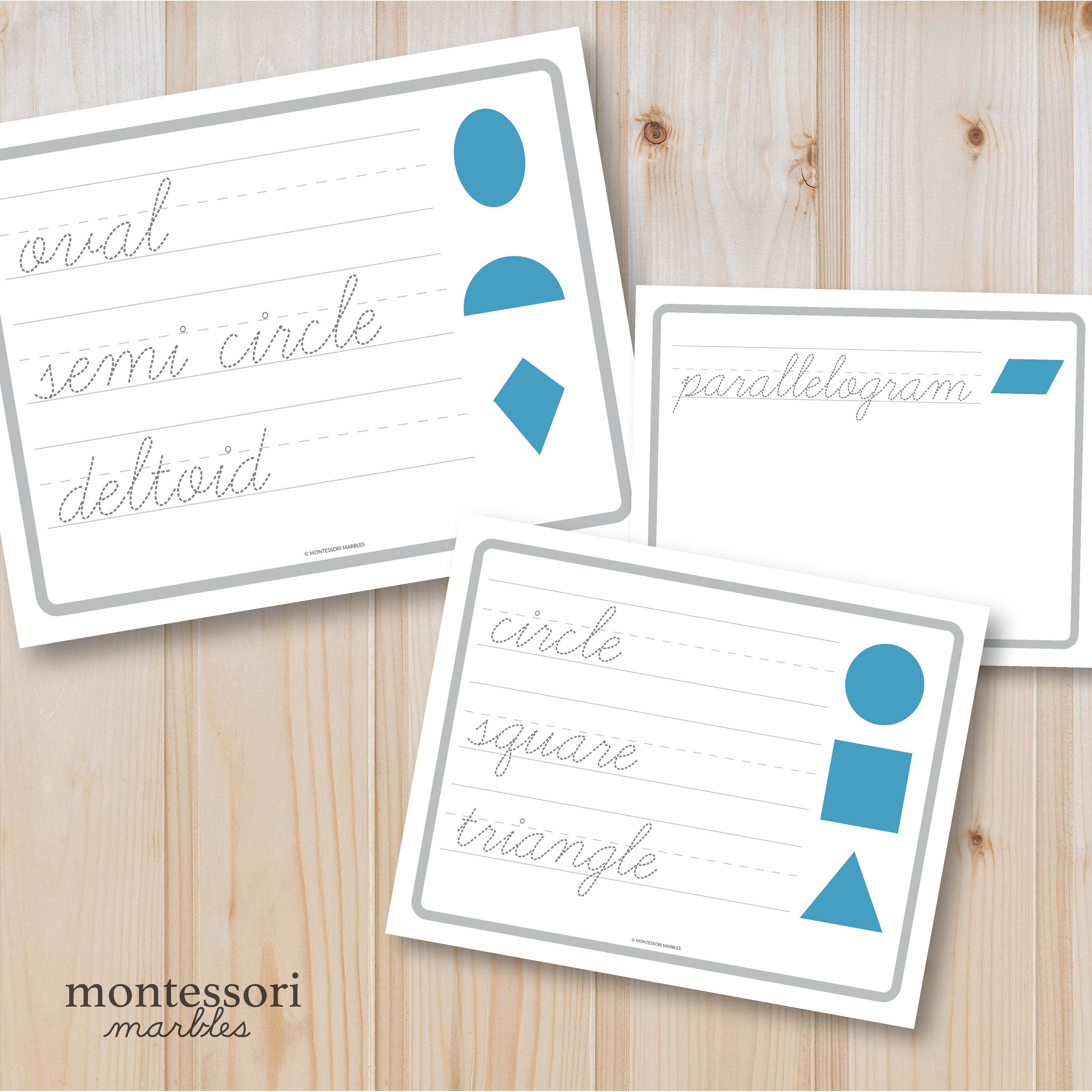 CURSIVE Geometric Shapes ,tracing and Vocabulary, Preschool ...