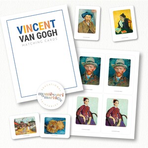 VINCENT VAN GOGH Matching Picture Cards, Famous Paintings, Art History ...
