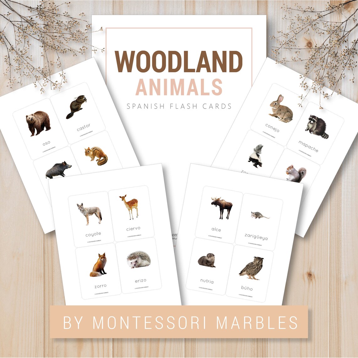 ANIMALES DEL BASQUE Woodland Animals Spanish Montessori - Etsy