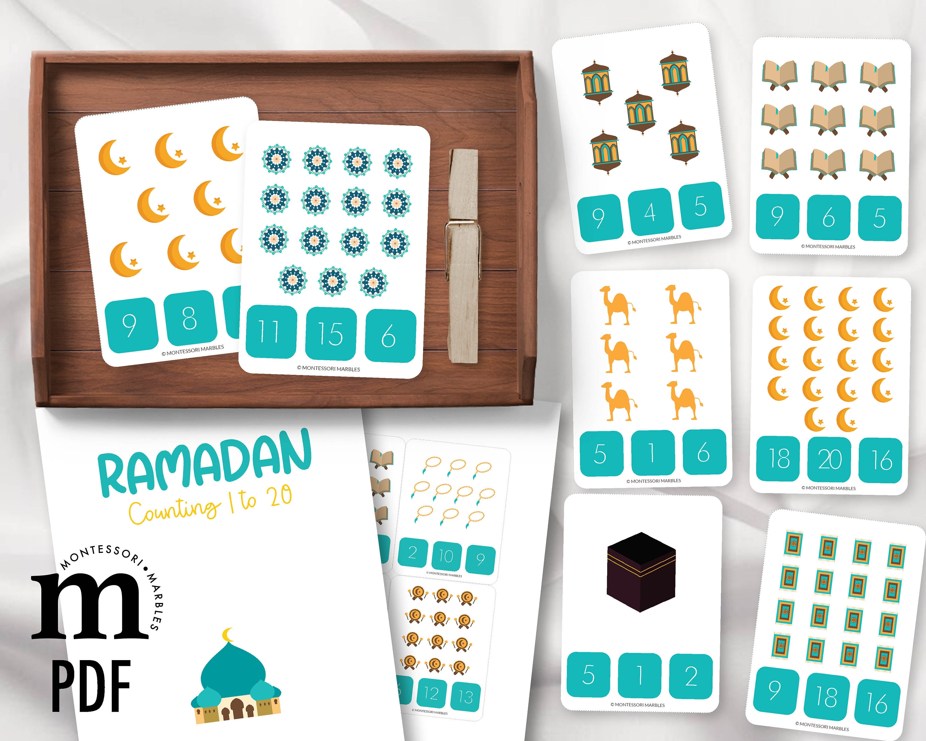 RAMADAN Counting 1 to 20 Kindergarten Printable Worksheet - Etsy