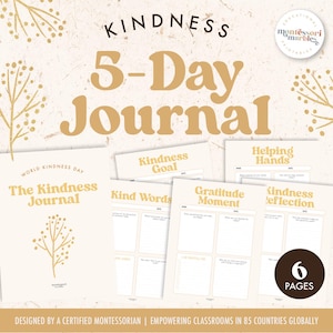 KINDNESS 5-day Journal for Kids | Being Kind | Journal Prompts for ...