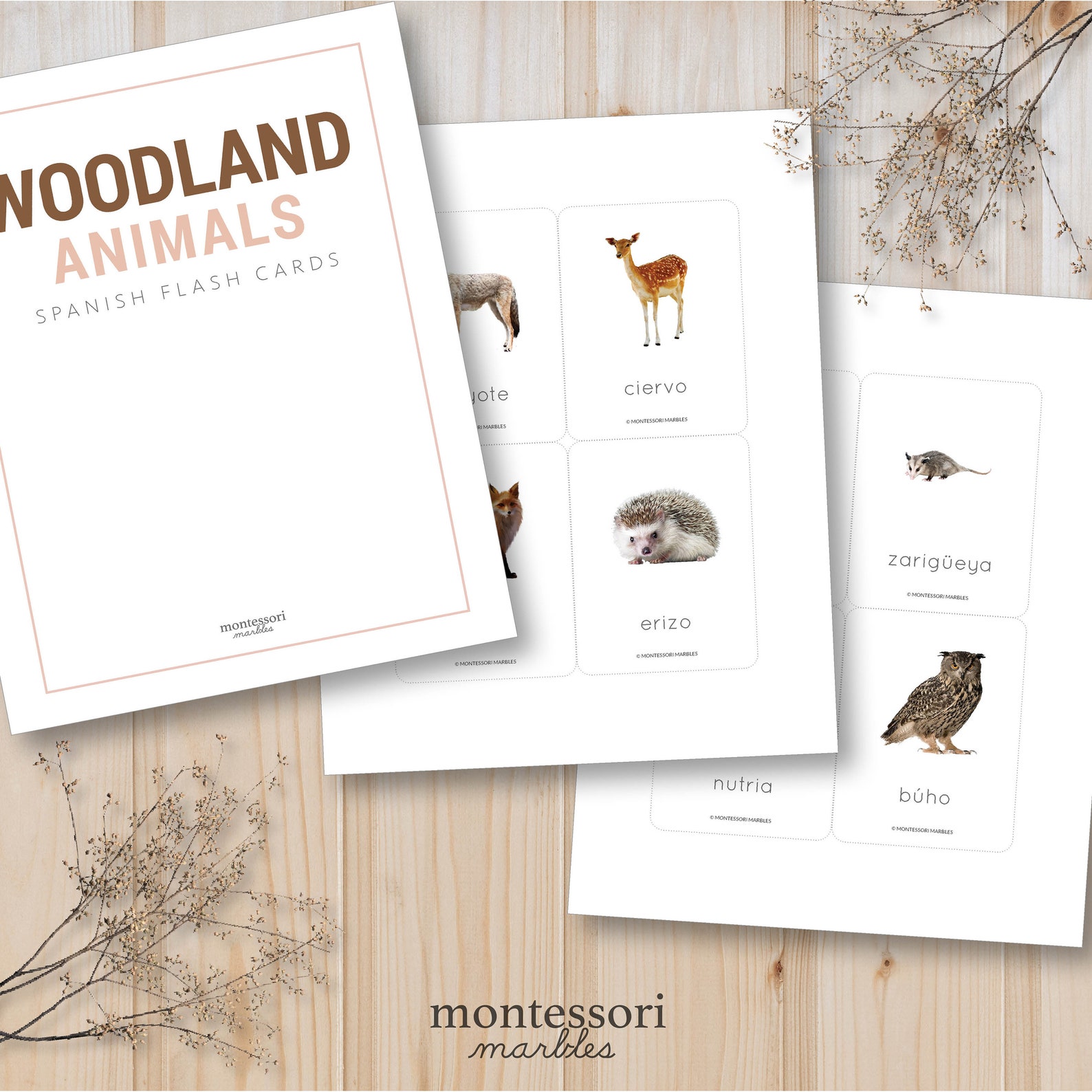 ANIMALES DEL BASQUE Woodland Animals Spanish Montessori - Etsy
