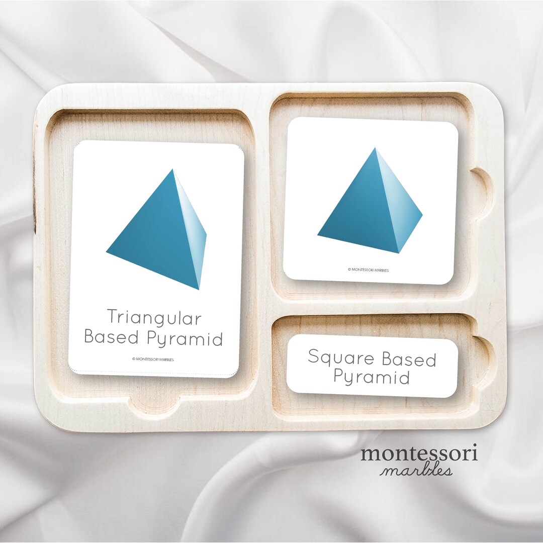 3D SHAPES Montessori Nomenclature Cards Geometric Solids Flash Cards ...