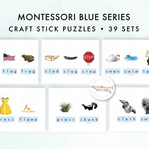 Montessori Blue Series Craft Stick Puzzles: Early Literacy (digital ...