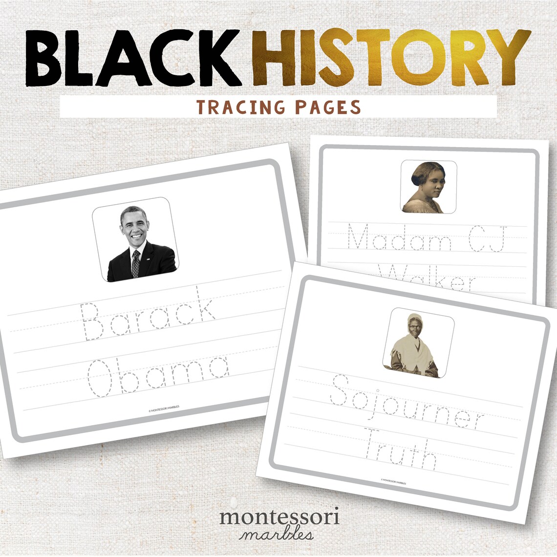 BLACK HISTORY MONTH Tracing Names of Famous African Americans | Etsy