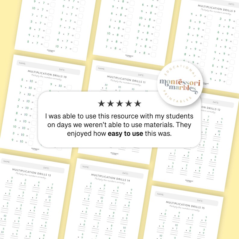 Math Multiplication Level 1 Workbook | Montessori Mathematics ...