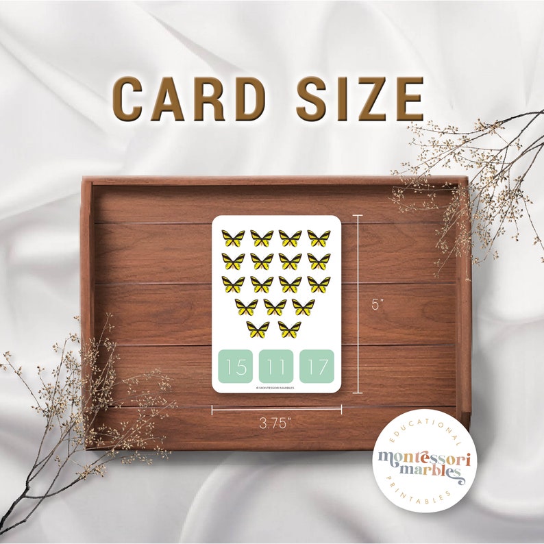 BUTTERFLY Counting 1 to 20 Kindergarten Math Learn to Count Montessori ...