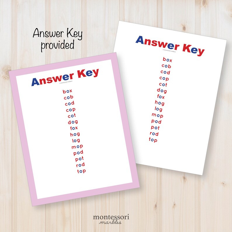 Montessori Pink Series Jumbled Word Cards for Short O - Etsy