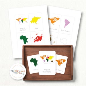 Seven Continents Flash Cards: Montessori Geography (digital Download ...