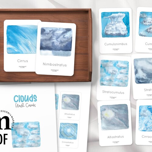 CLOUD Flash Cards Types of Cloud Learn About Weather - Etsy