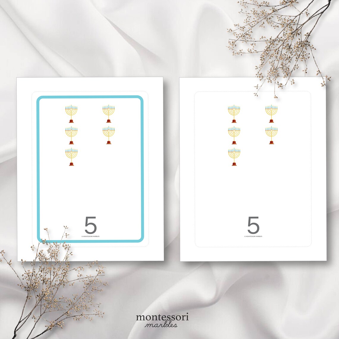 HANUKKAH Counting Cards Counter Cards Count 1 to 10 - Etsy