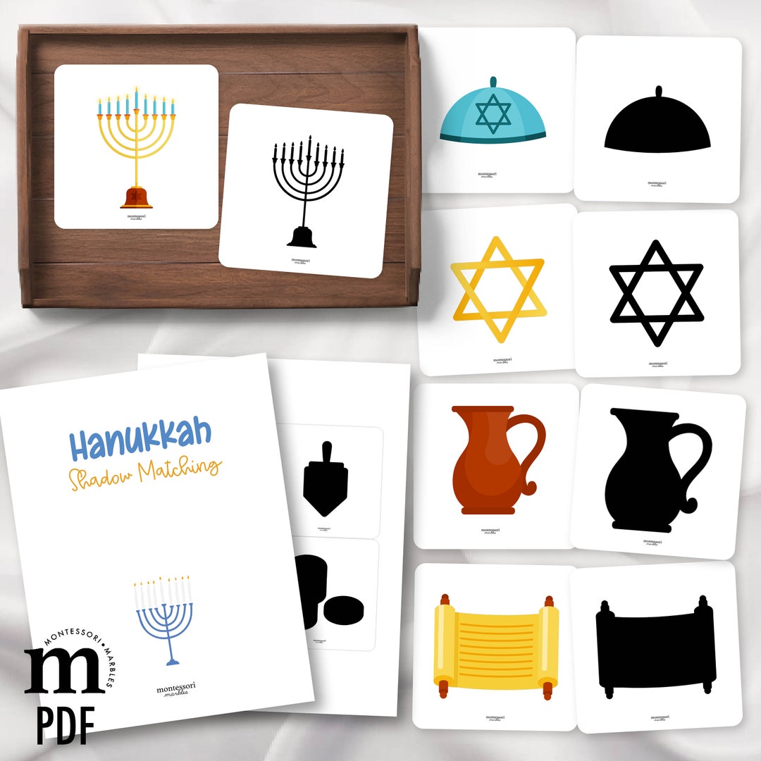 HANUKKAH Shadow Matching Activity Montessori Inspired Visual Skill ...