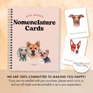 Dog Breeds Nomenclature Cards: Montessori Flashcards (digital Download ...