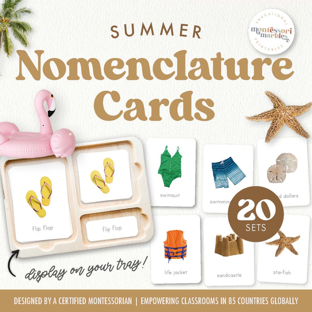 SUMMER Nomenclature Cards | Summer Vocabulary Builder | Montessori ...