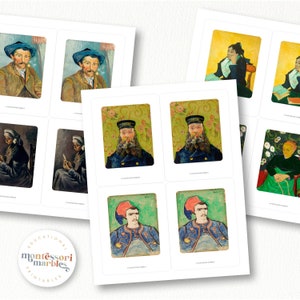 VINCENT VAN GOGH Matching Picture Cards, Famous Paintings, Art History ...