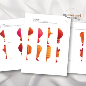 LUNAR NEW YEAR Lanterns Symmetry Matching Puzzle | Montessori Inspired ...