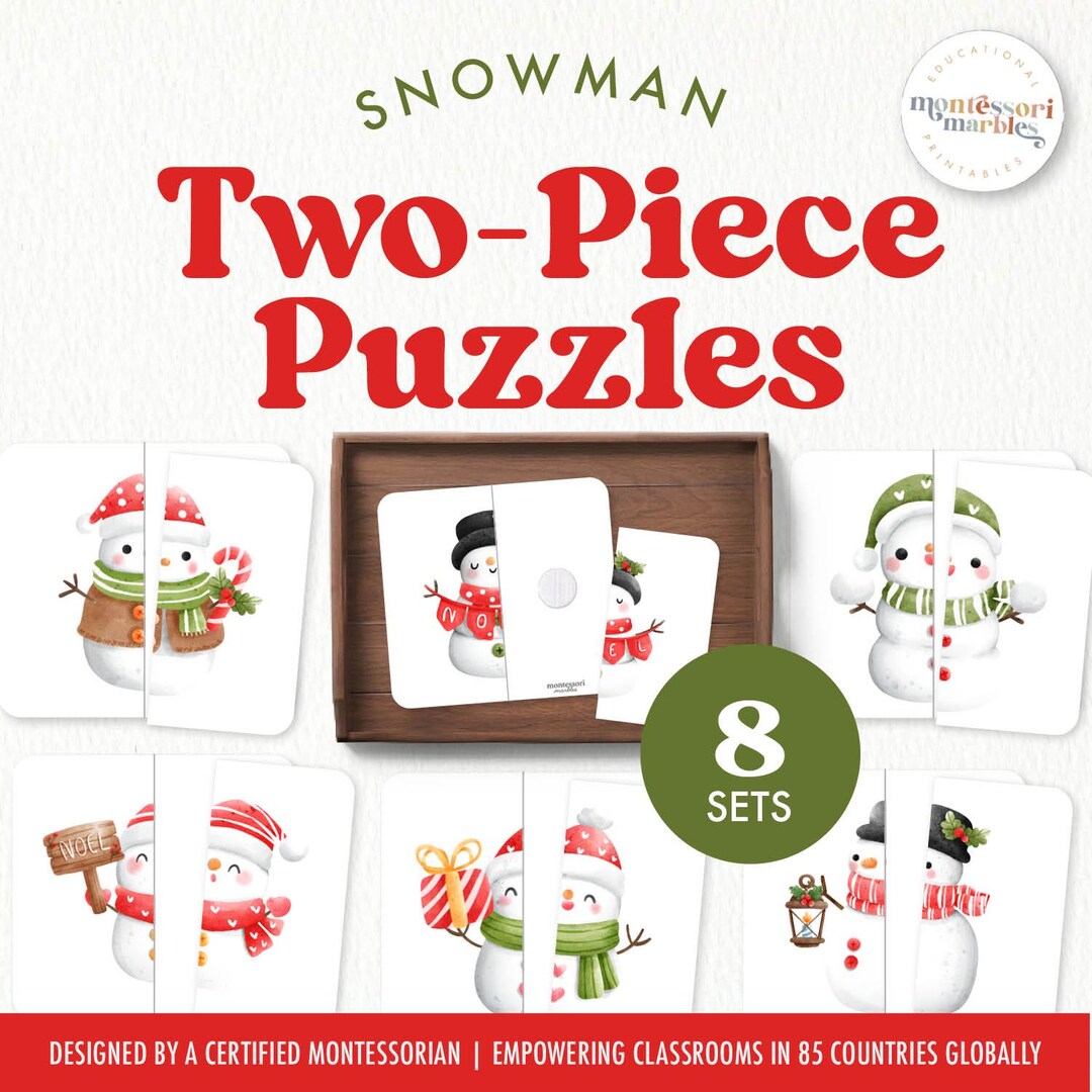 Christmas Two-piece Puzzles | Montessori Toddler Matching | Holiday ...