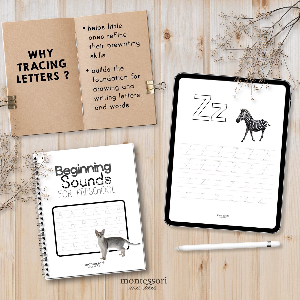 BEGINNING SOUNDS Alphabet Tracing Workbook Handwriting | Etsy