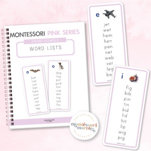 MONTESSORI PINK SERIES Short Vowels Word Lists | Emerging Readers ...