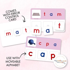 Montessori Pink Series Jumbled Word Cards for Short A, Activity for ...