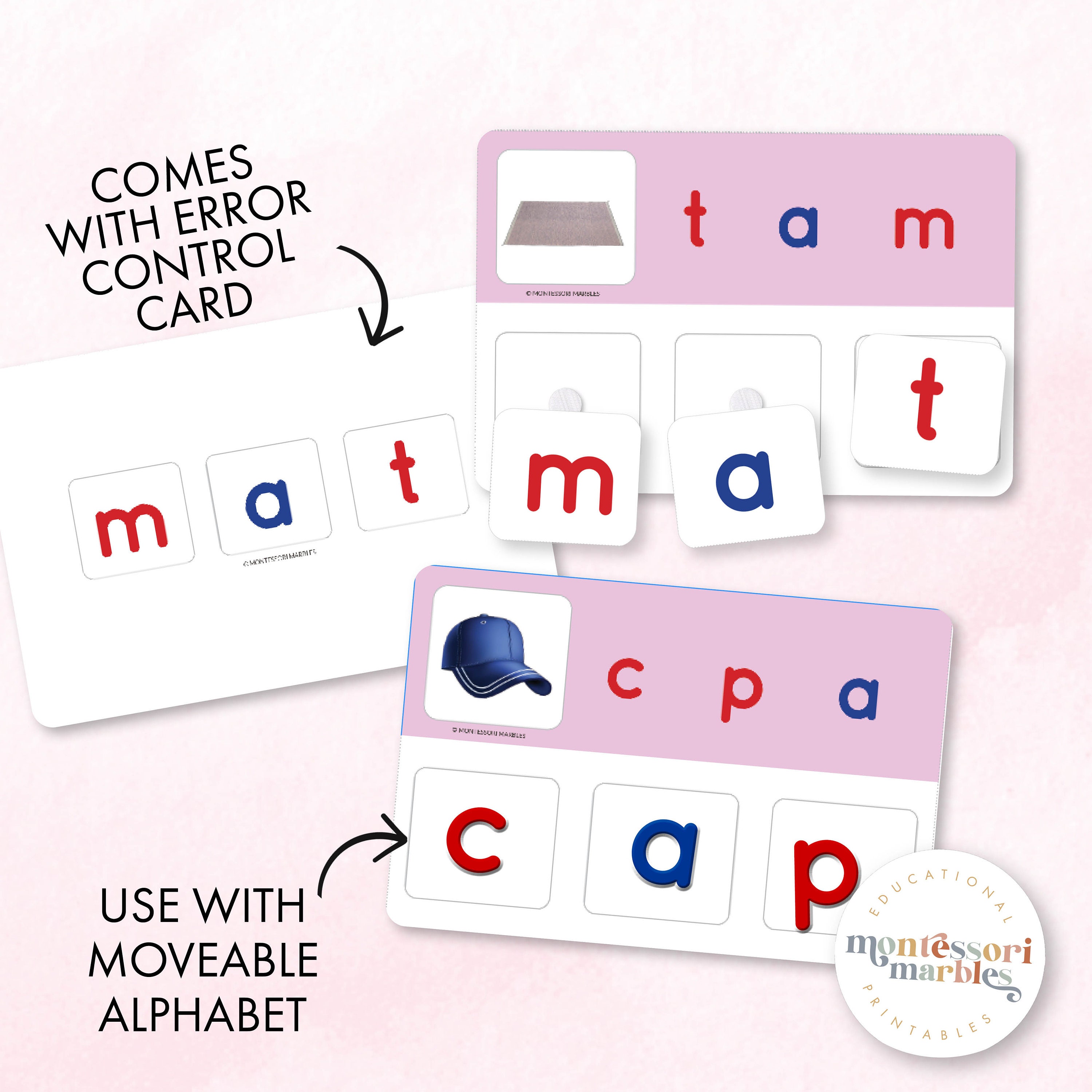 Pink Series Short A Jumbled Word Cards | Montessori Language | CVC ...