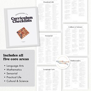 MONTESSORI 3-6 CURRICULUM CHECKLIST | Printable Record for Guides ...