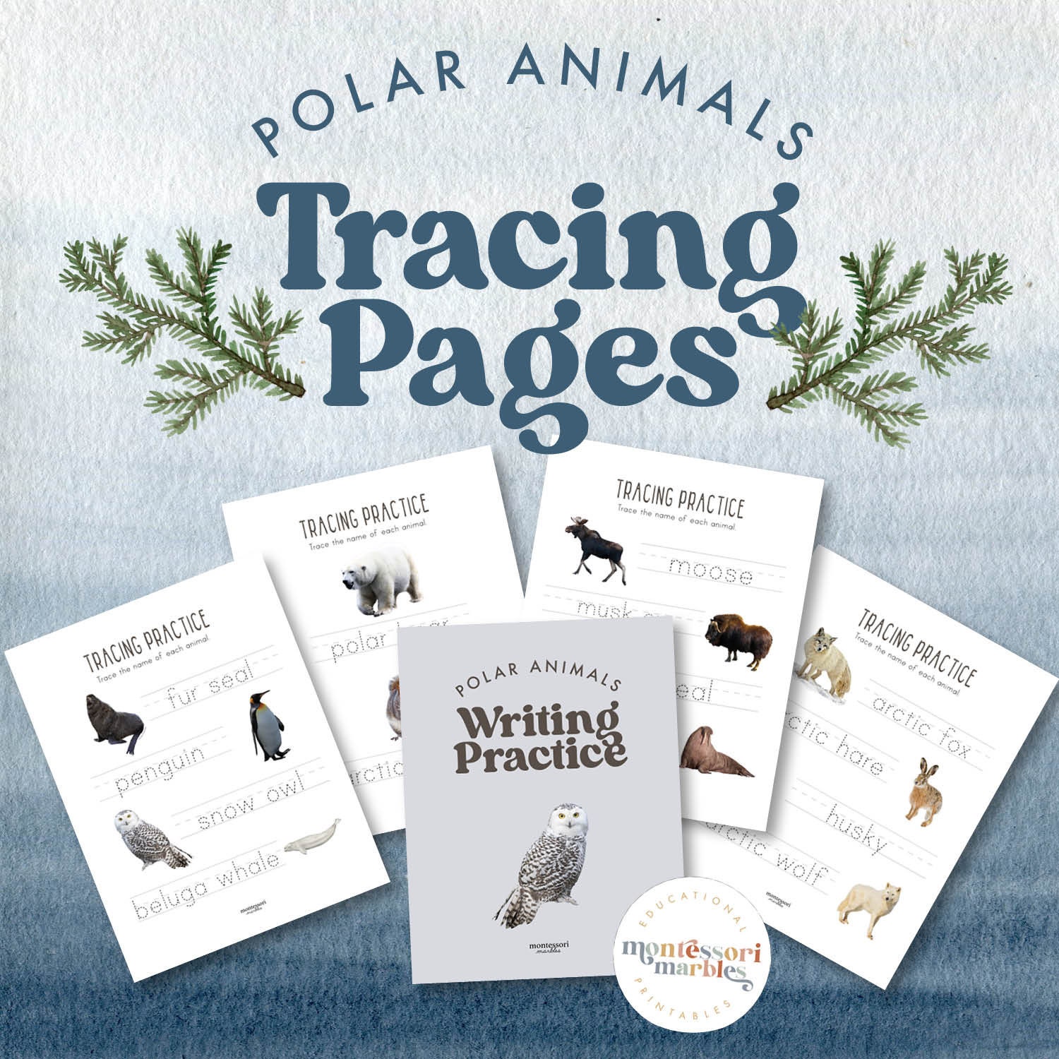 POLAR ANIMALS Tracing Activities Handwriting Practice With Line Tracing ...