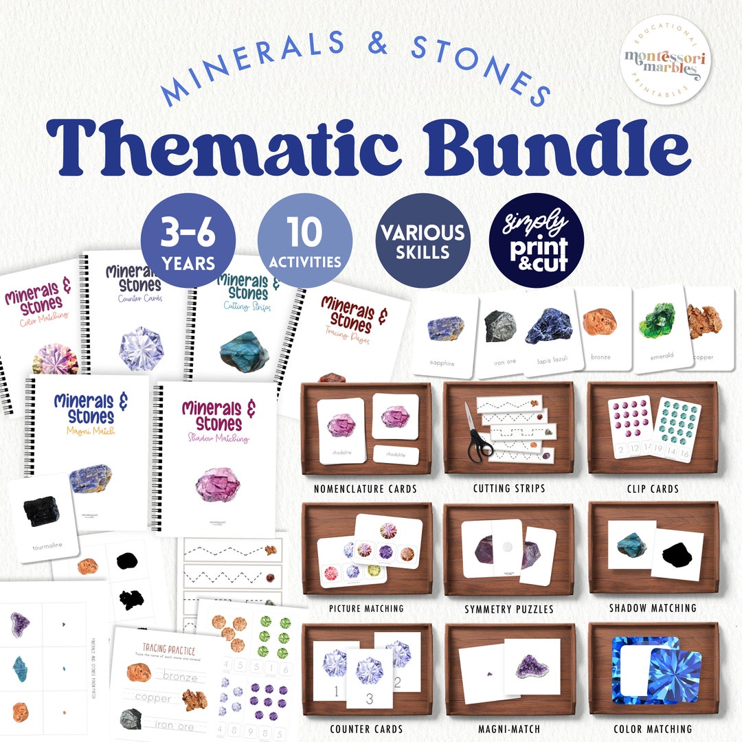 Minerals and Stones Activity Bundle | Montessori Geology Learning Set ...
